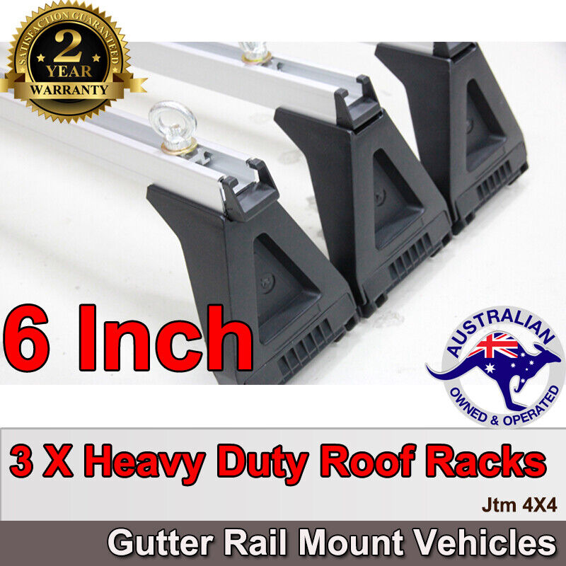 3 X 6“ Aluminium Heavy Duty Roof Racks For Gutter Rail Mount Vehicles ...
