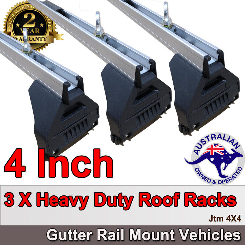 3 X 4" Aluminium Heavy Duty Roof Racks For Gutter Rail Mount Vehicles ...