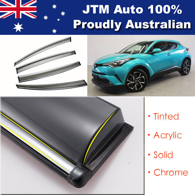 Chrome Weather Shield Weathershield Window Visors to suit Toyota CHR C ...