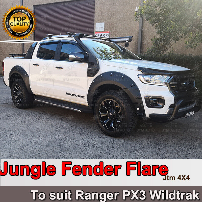 Jungle Black Fender Flares Wheel Arch to suit Ford Ranger PX3 Wildtrak ...