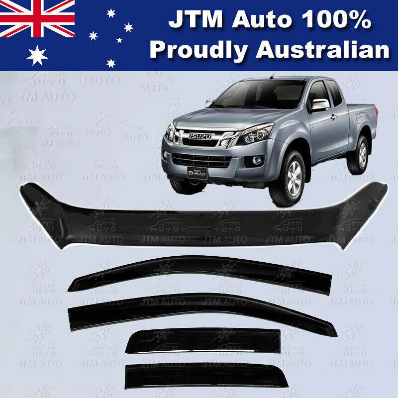 Bonnet Protector + Weather Shields For ISUZU D-Max DMAX Extra/Super Cab ...