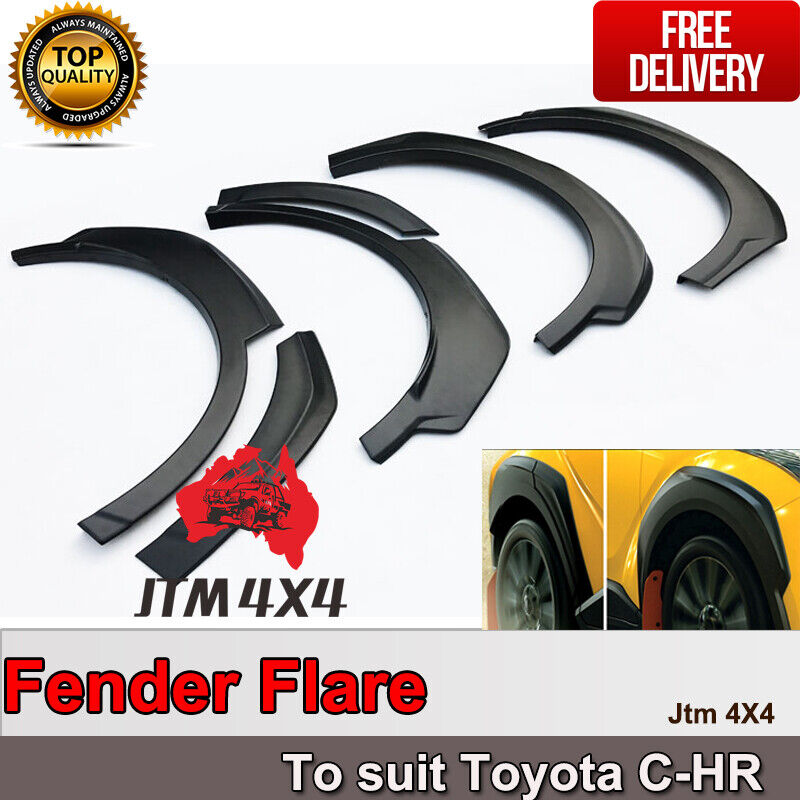 Matte Black Fender Flares Wheel Arch to suit Toyota C-HR CHR 2017-2020 ...