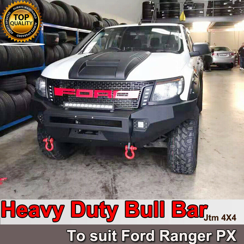 Heavy Duty Steel Bull Bar Winch Compatible to suit Ford Ranger PX1 2011 ...