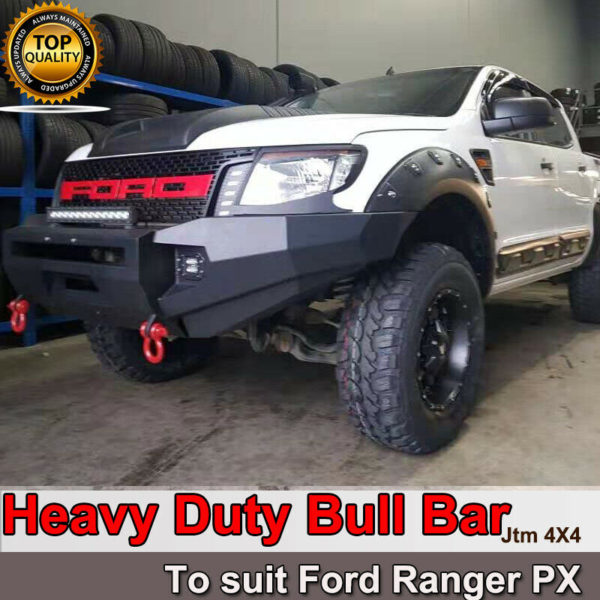 Heavy Duty Steel Bull Bar Winch Compatible to suit Ford Ranger PX1 2011 ...