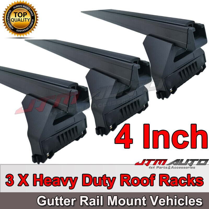 3 X 4“ Black Aluminium Heavy Duty Roof Racks For Gutter Rail Mount ...