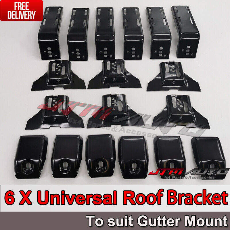 6 X Roof Rack Brackets Universal 15 CM for rain gutter mounts 4x4 4WD ...