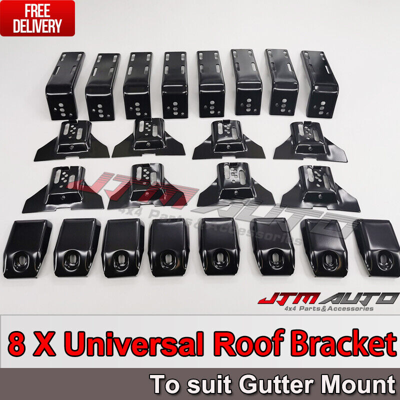 8 X Roof Rack Brackets Universal 15 CM for rain gutter mounts 4x4 4WD ...