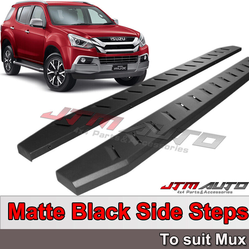 Heavy Duty Steel Black Off road Side Steps suit ISUZU MUX MU-X 2012 ...
