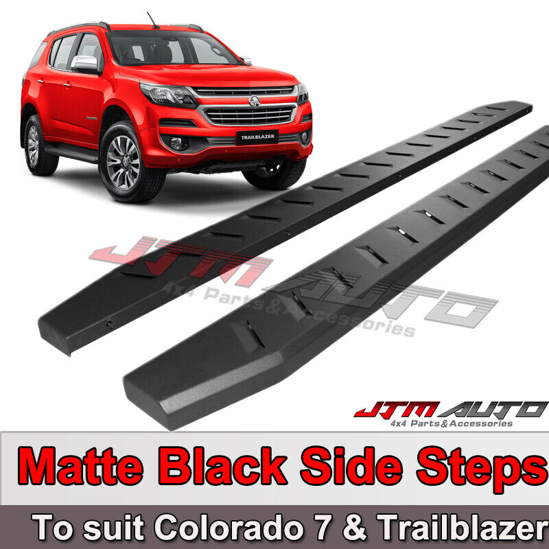 Heavy Duty Steel Black Off road Side Steps suit Holden Colorado 7 ...