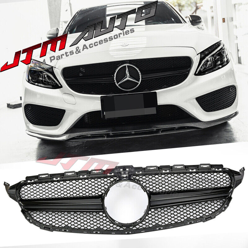 Black AMG style Grill Grille to suit Mercedes C-Class W205 C205 & C43 ...