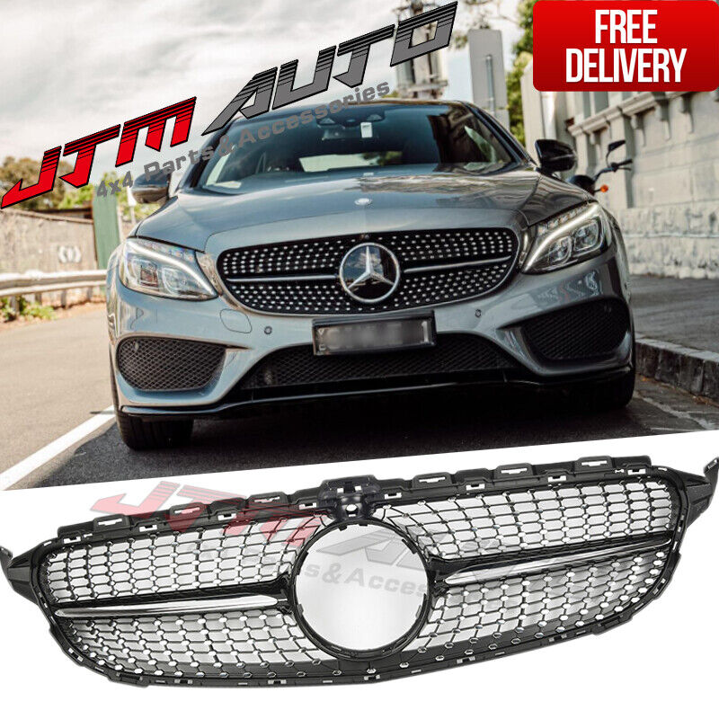 Diamond Chrome Grill Grille to suit Mercedes C-Class W205 C205 & C43 ...