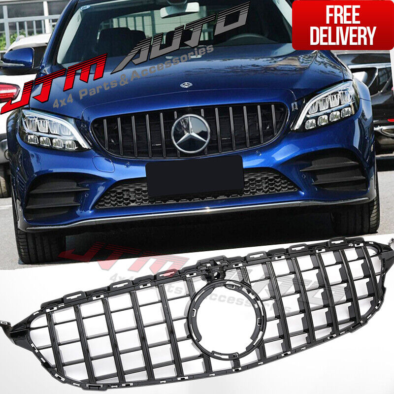 Black C63 AMG style Grill Grille to suit Mercedes C-Class W205 C205 ...