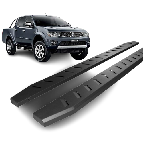 Heavy Duty Steel Black Off road Side Steps to suit Mitsubishi Triton MN ...
