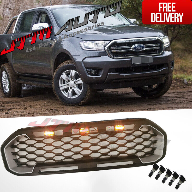 LED Mesh Grill Silver Plastic Insert Grille suit Ford Ranger PX3 XLS ...