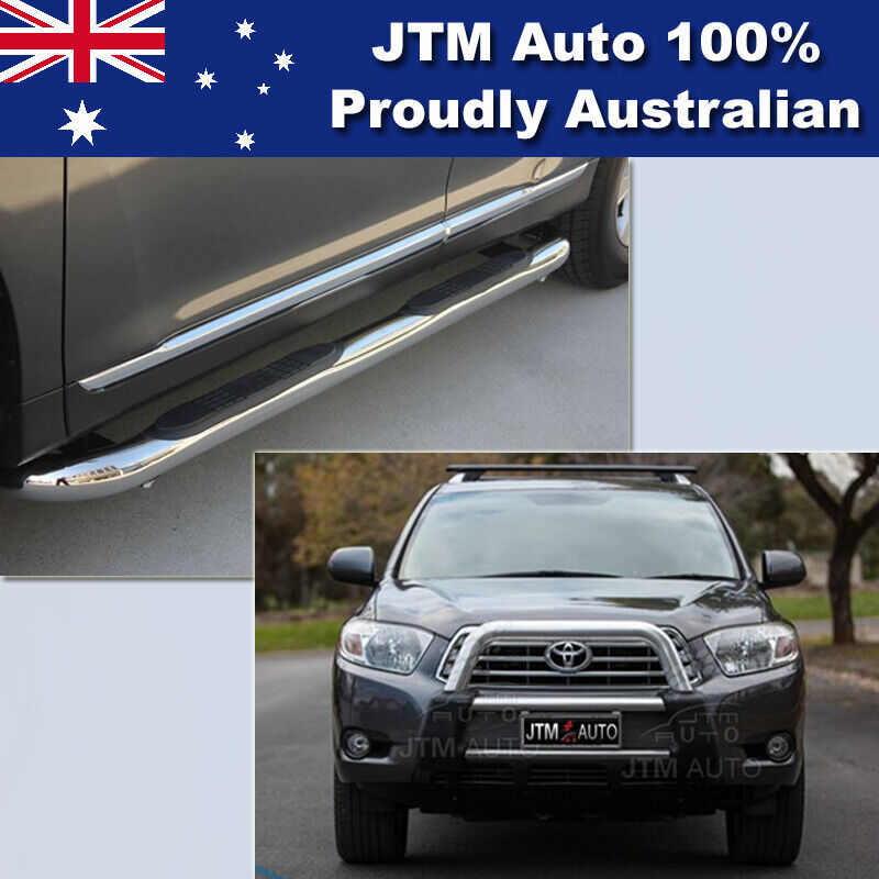 Side Steps + Nudge Bar Stainless Steel suitable for Toyota Kluger 2007 ...