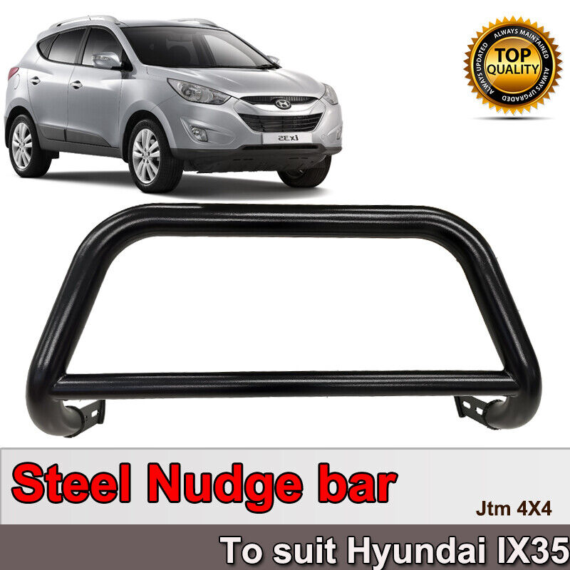 Wrinkle Black Steel Nudge Bar Grille Guard to suit Hyundai ix35 LM LM2 2010 2017 JTM AUTO
