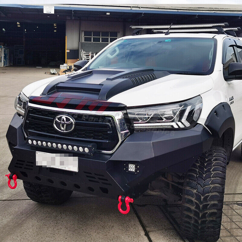 Matt Black Bonnet Scoop Hood Raptor Style to suit Toyota Hilux N80 2015 ...