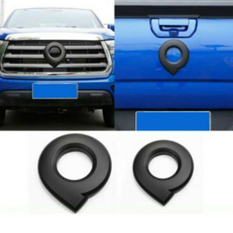 Black Front+ Rear Grill Logo Emblem Cover Trim to suit GWM Cannon Ute ...