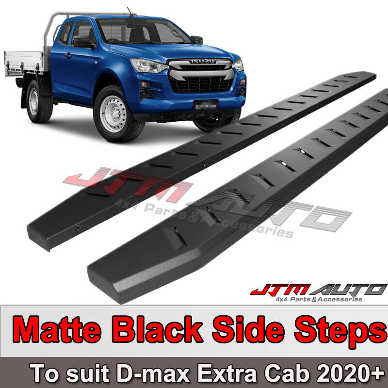 Heavy Duty Steel Black Side Steps for ISUZU D-max Dmax Space Extra Cab ...