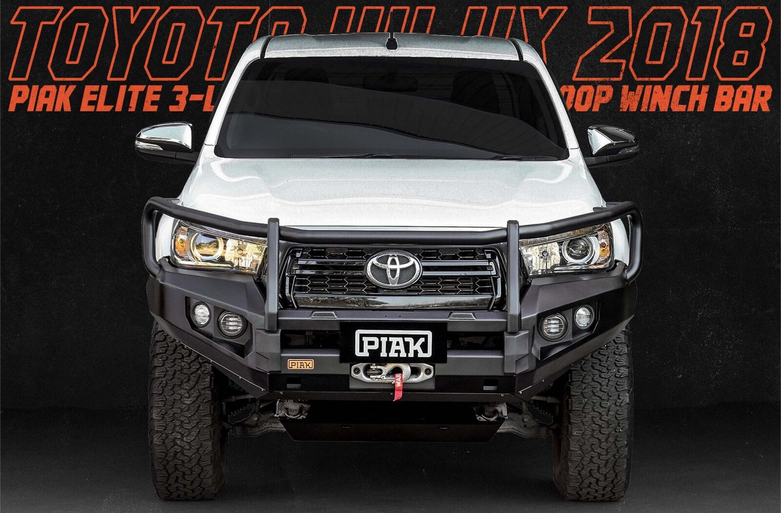 PIAK ADR ELITE 3 LOOP BULL BAR to suit TOYOTA HILUX 2018-2020 | JTM-AUTO
