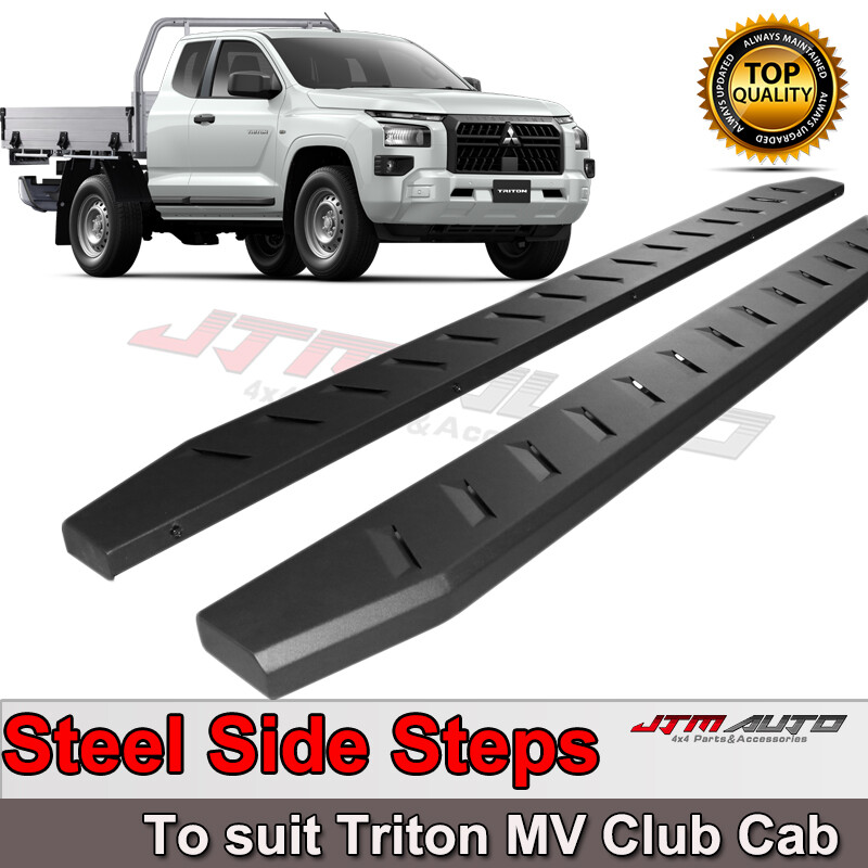Heavy Duty Steel Black Off road Side Steps for Mitsubishi Triton MV ...